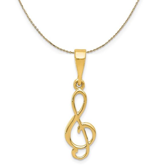 Black Bow Jewelry Co. | Jewelry | 4k Yellow Gold Flat Back Treble Clef ...